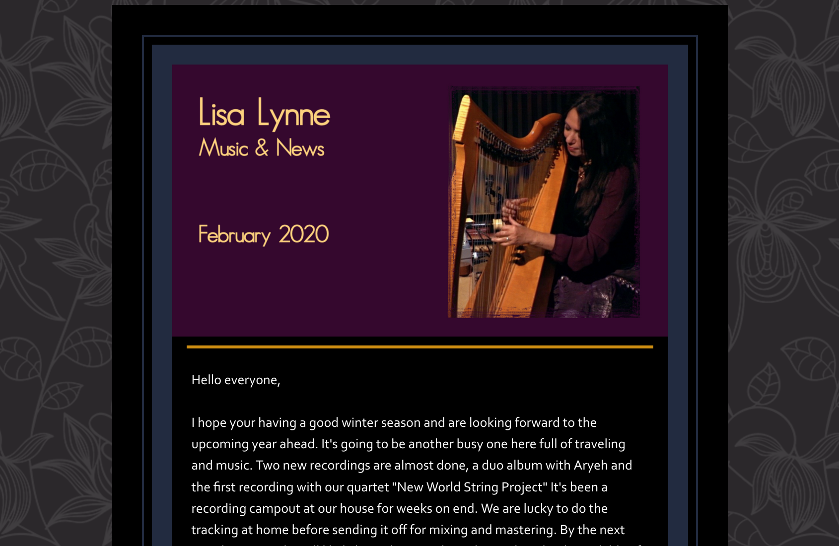 Newsletter – Feb 2020 – Lisa Lynne Music
