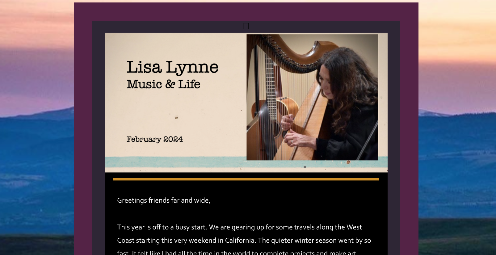 Lisa’s Newsletter Feb 2024 – Lisa Lynne Music